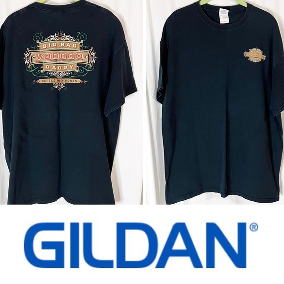 Gildan | Shirts | Gildan Cotton Big Bad Voodoo Daddy Rattle Then Bones ...